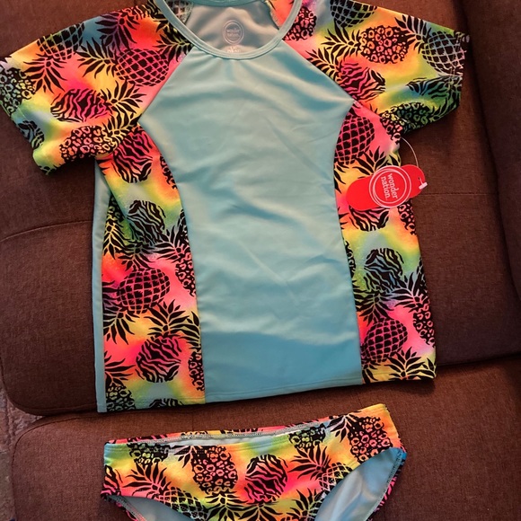 wonder nation | Swim | Nwt Wonder Nation Girls Spf 5 Rashguard Swimsuit ...